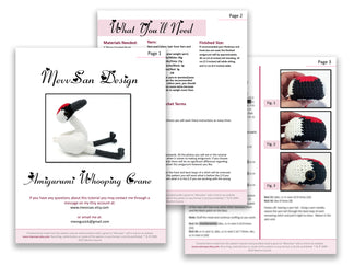 Whooping Crane Amigurumi Pattern - Large Crochet Bird PDF | MevvSan